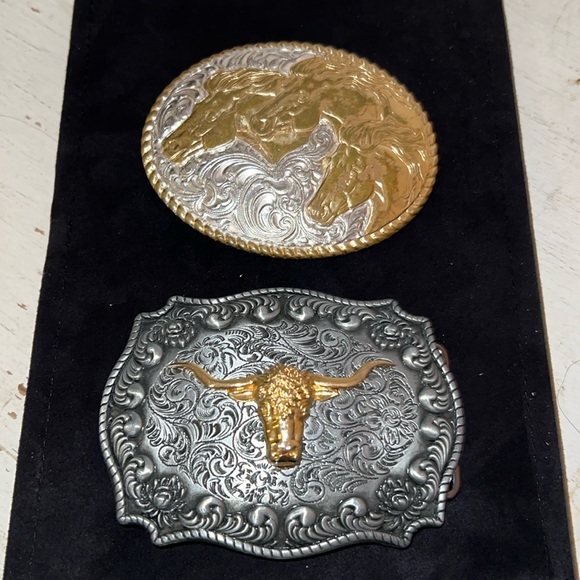 Crumrine | Accessories | 2 Western Cowboy Belt Buckles Crumrine Jeans ...